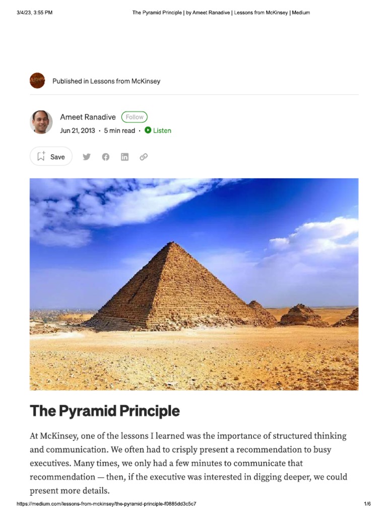 The Pyramid Principle | PDF