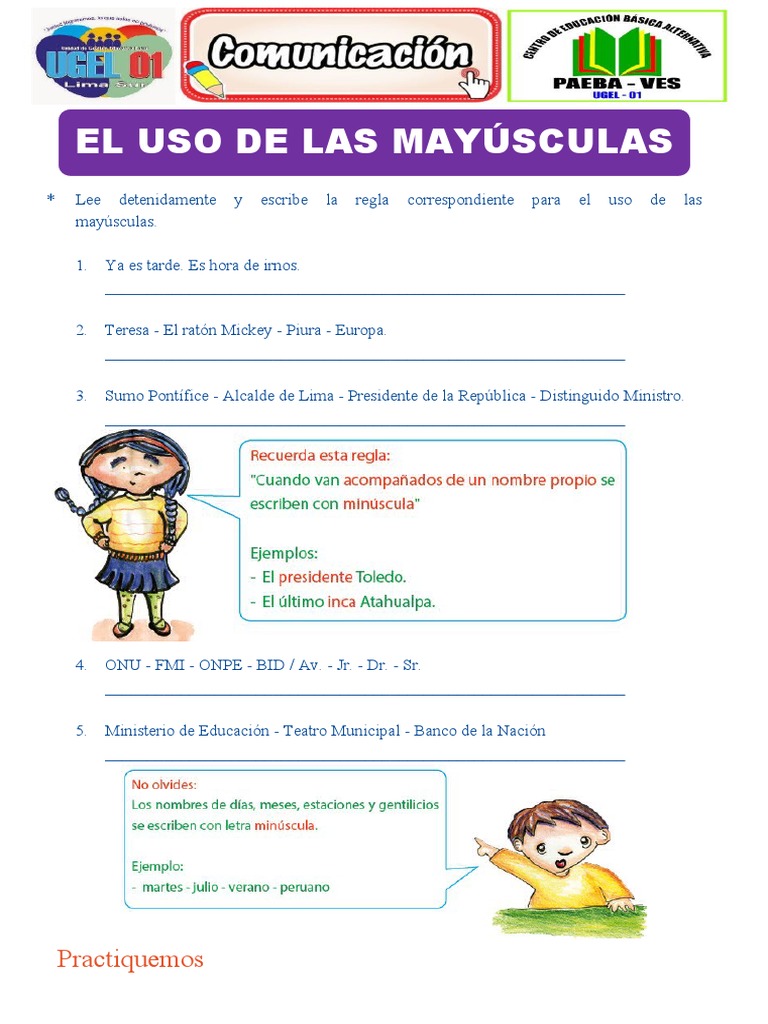 Uso de Las Mayúsculas | PDF | Estudios de idiomas extranjeros