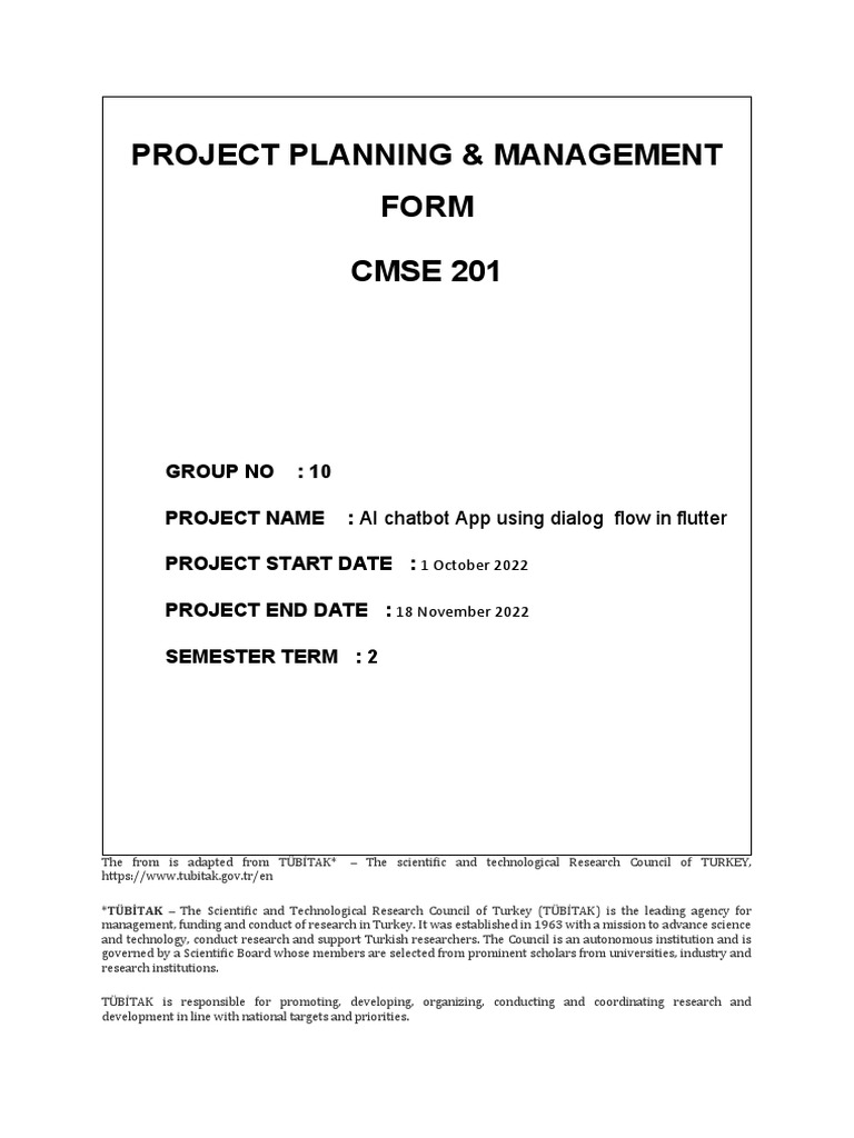 Project Planning & Management Form CMSE 201 | PDF | Software Development | Application Software
