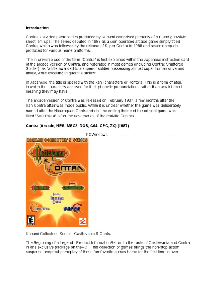 Contra Intro | PDF | Gaming | Electronic Games
