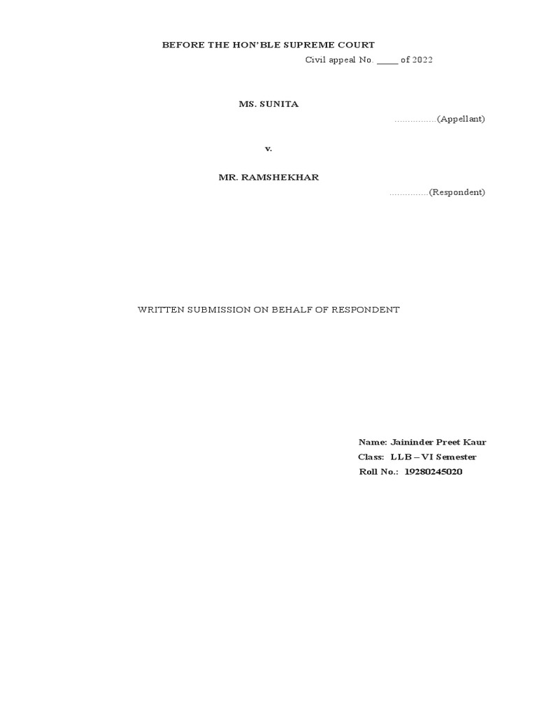 Moot Court (Respondent) | PDF