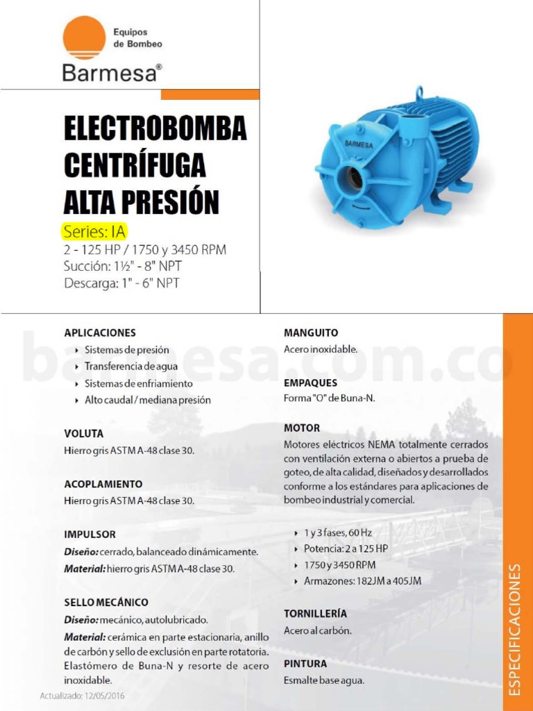 Ficha Tecnica Ia | PDF | Bomba | Ingeniería mecánica