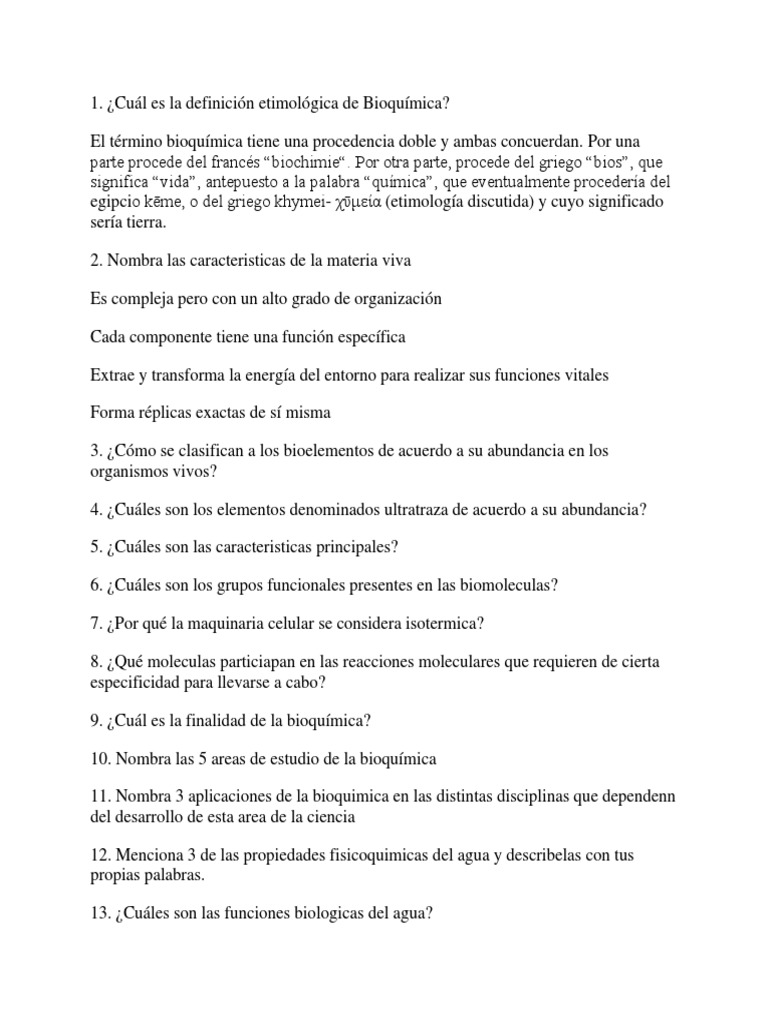 Definición y características de bioquímica | PDF