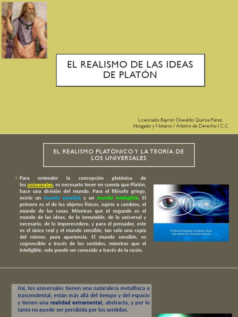 El Realismo de Las Ideas de Platón: Licenciado Bayron Oswaldo Quiroa ...