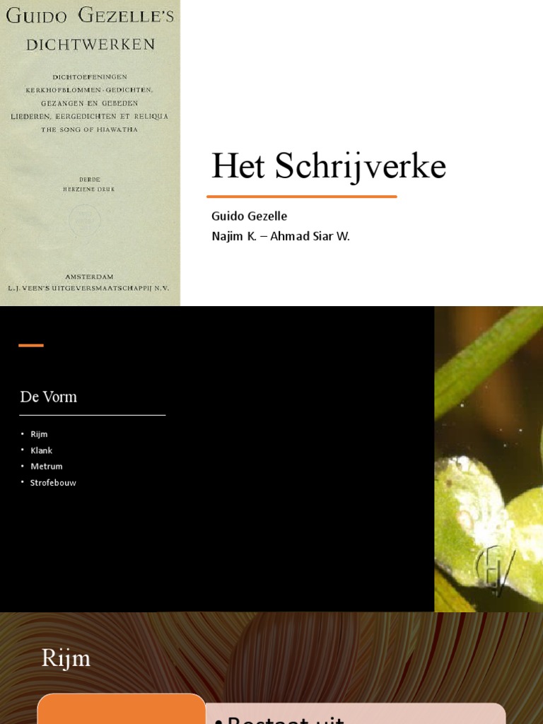 Het Schrijverke: Guido Gezelle Najim K. - Ahmad Siar W | PDF