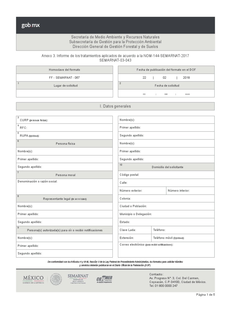 Formato de Trámite SEMARNAT | PDF