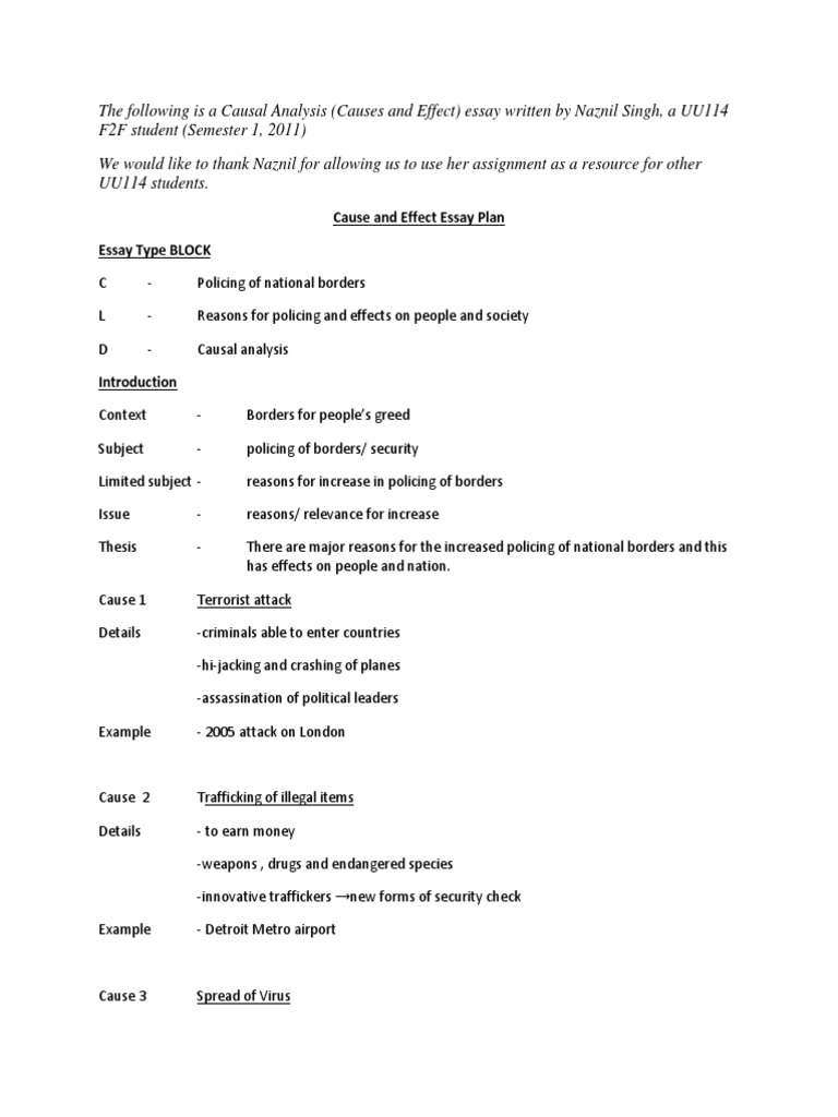Sample Causal Analysis Essay | PDF