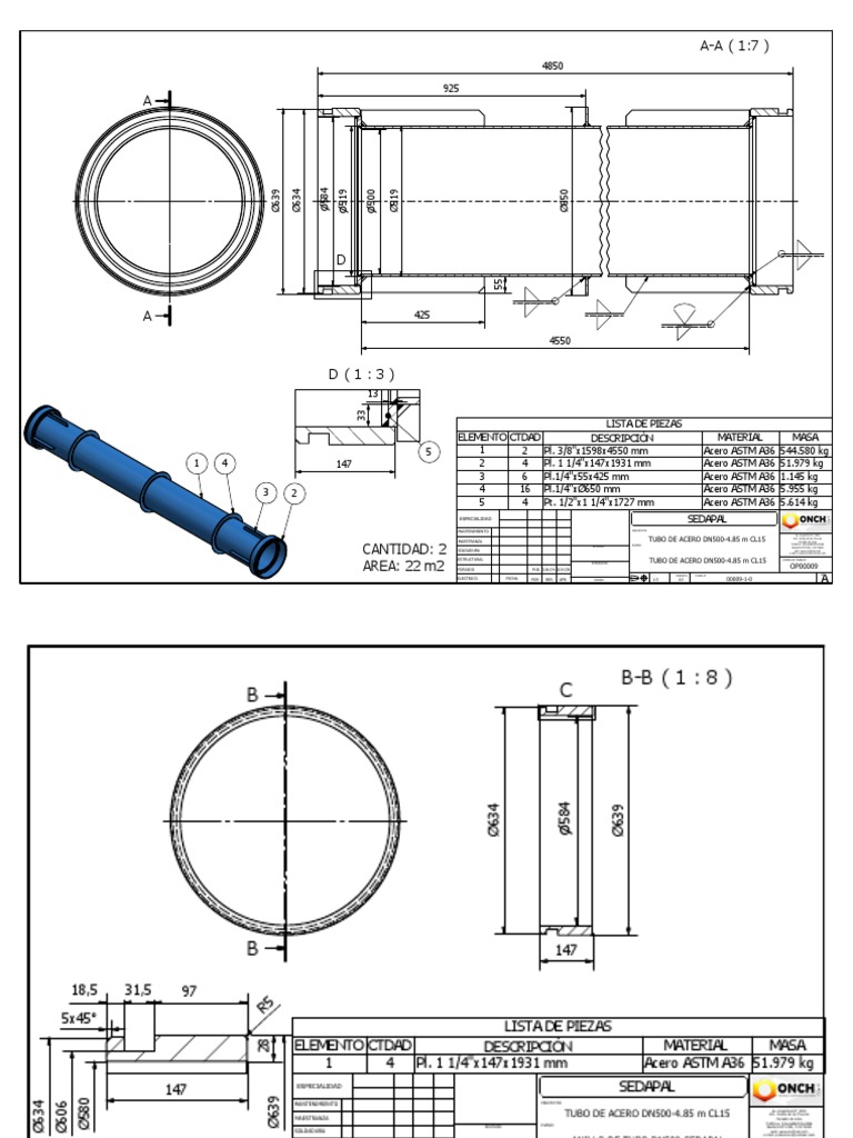 Tuberia DN500 | PDF | Hierro | Acero