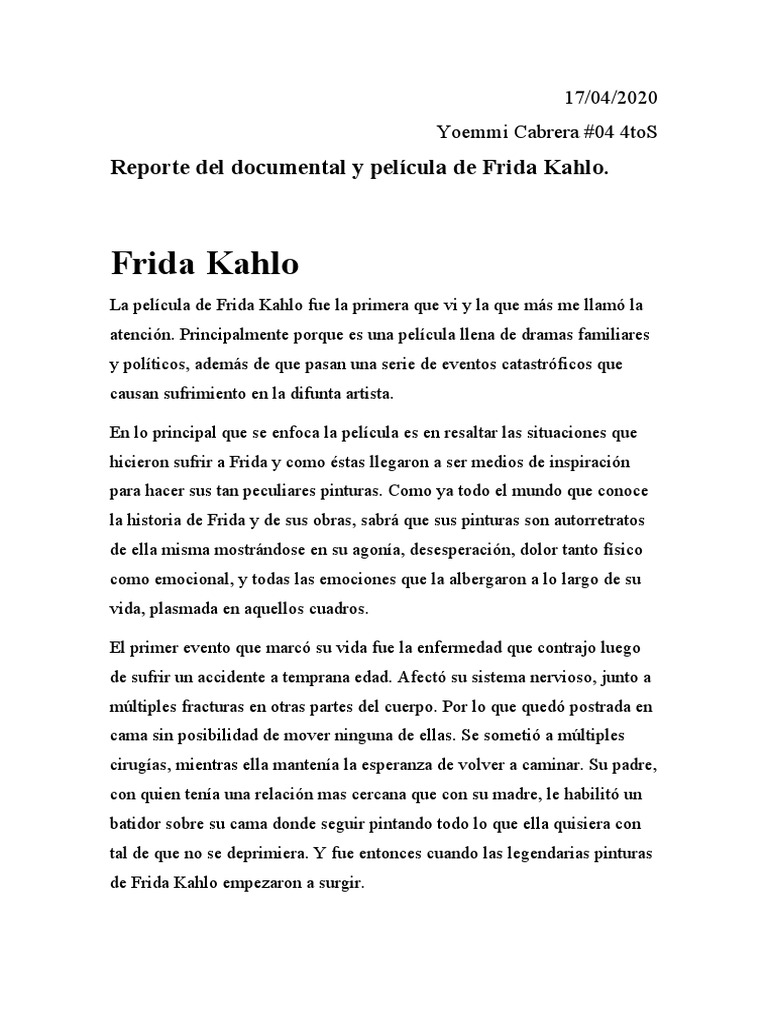 Frida Kahlo: Arte y Dolor | PDF