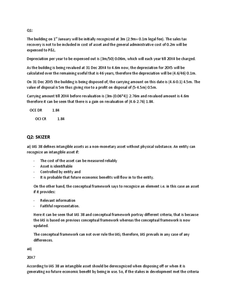 SBR Questions | PDF | Debits And Credits | Intangible Asset