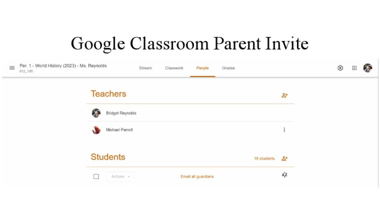 Google Classroom Parent Invite | PDF