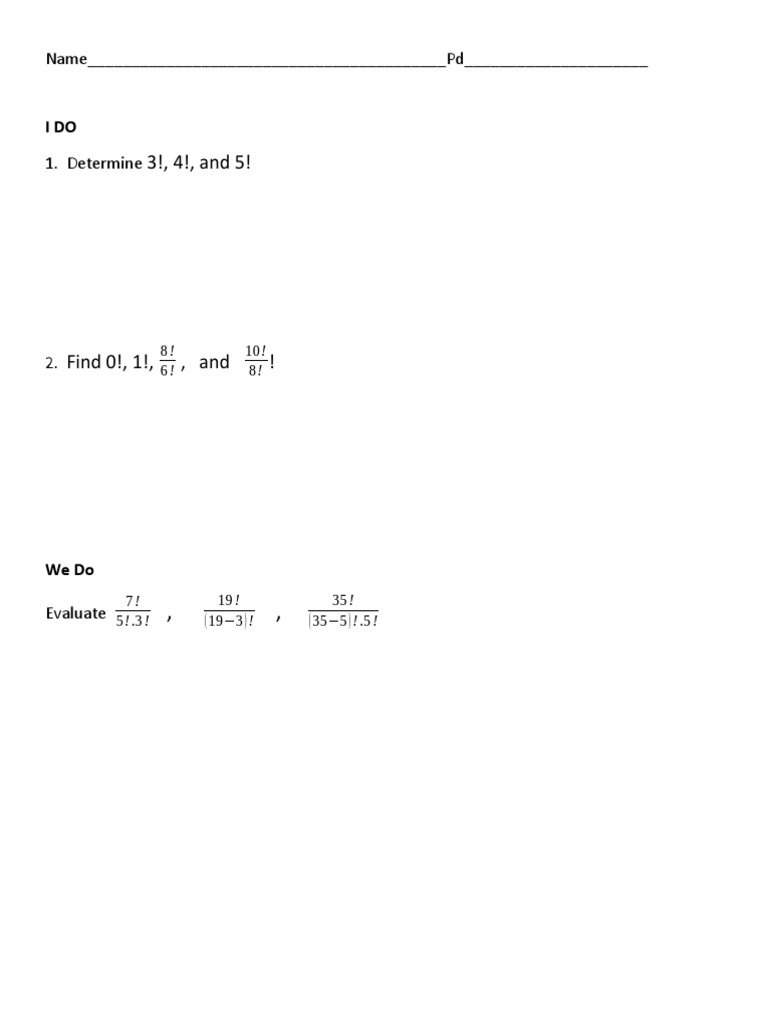 Factorial Rule | PDF