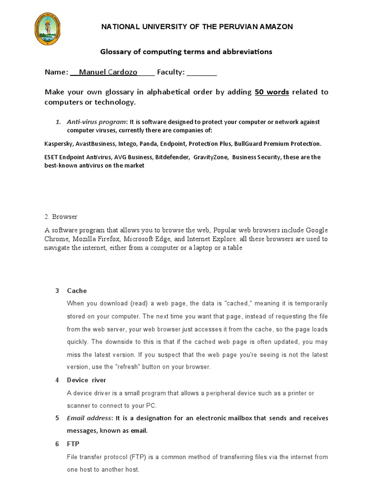 Glossary Technical English Pdf