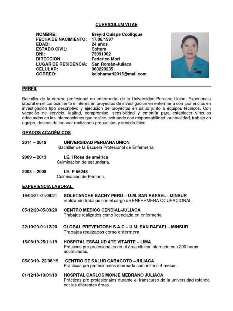 CV de Enfereria | PDF | Enfermería | Hospital