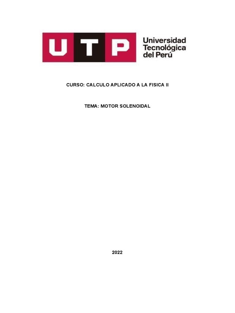 Proyecto Caf 2 Motor Solenoide | PDF | Inducción electromagnética | Corriente eléctrica