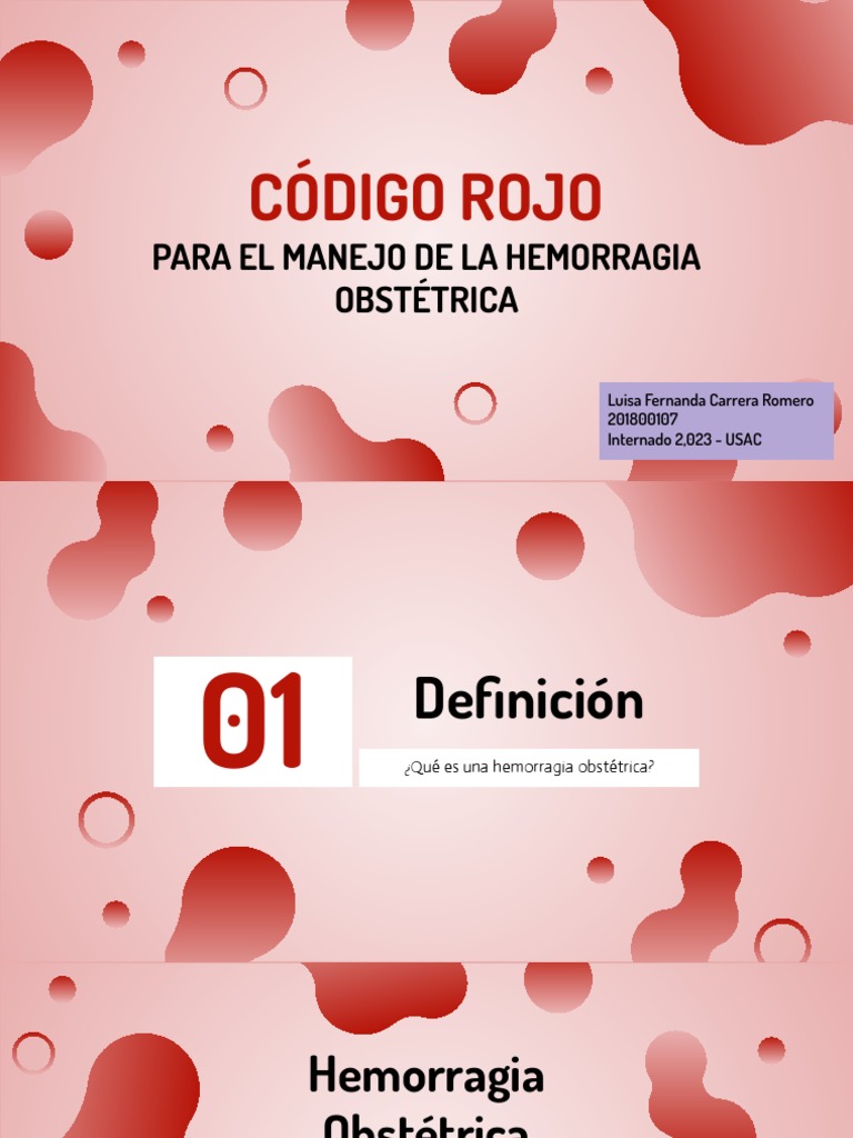 Código Rojo: para El Manejo de La Hemorragia Obstétrica | PDF