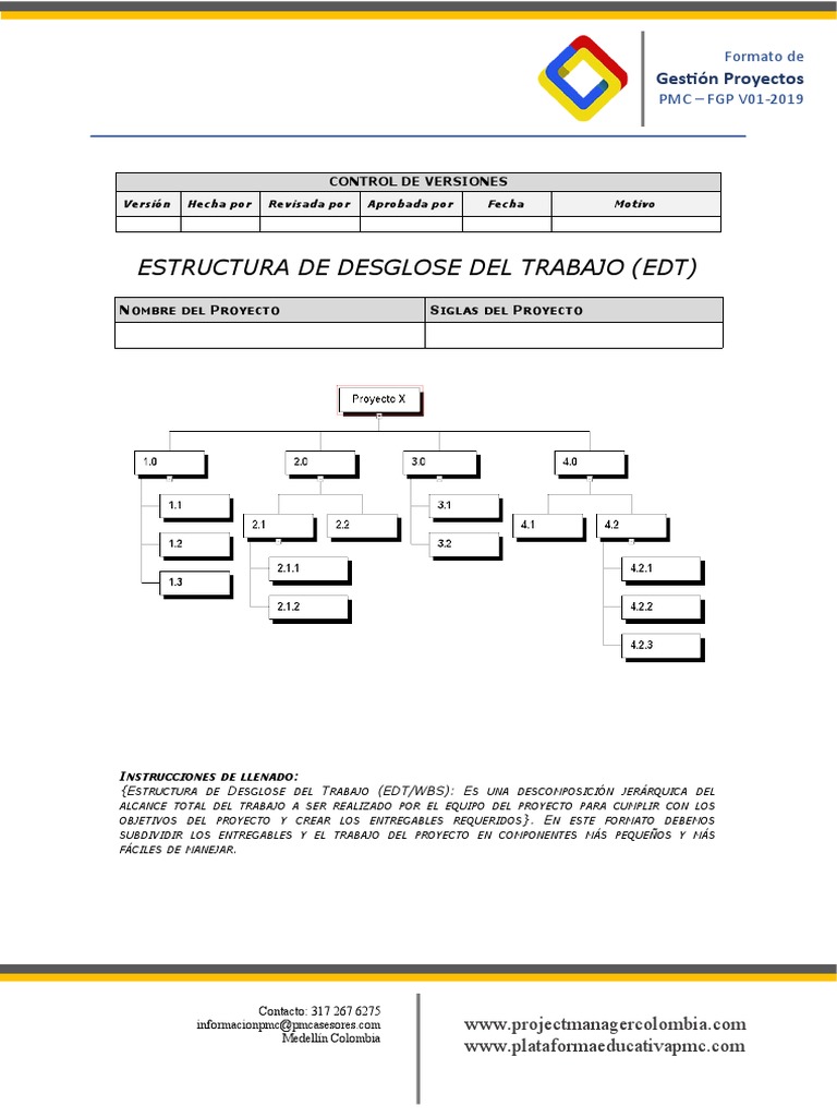 Estructura de Desglose del Trabajo (EDT) | PDF