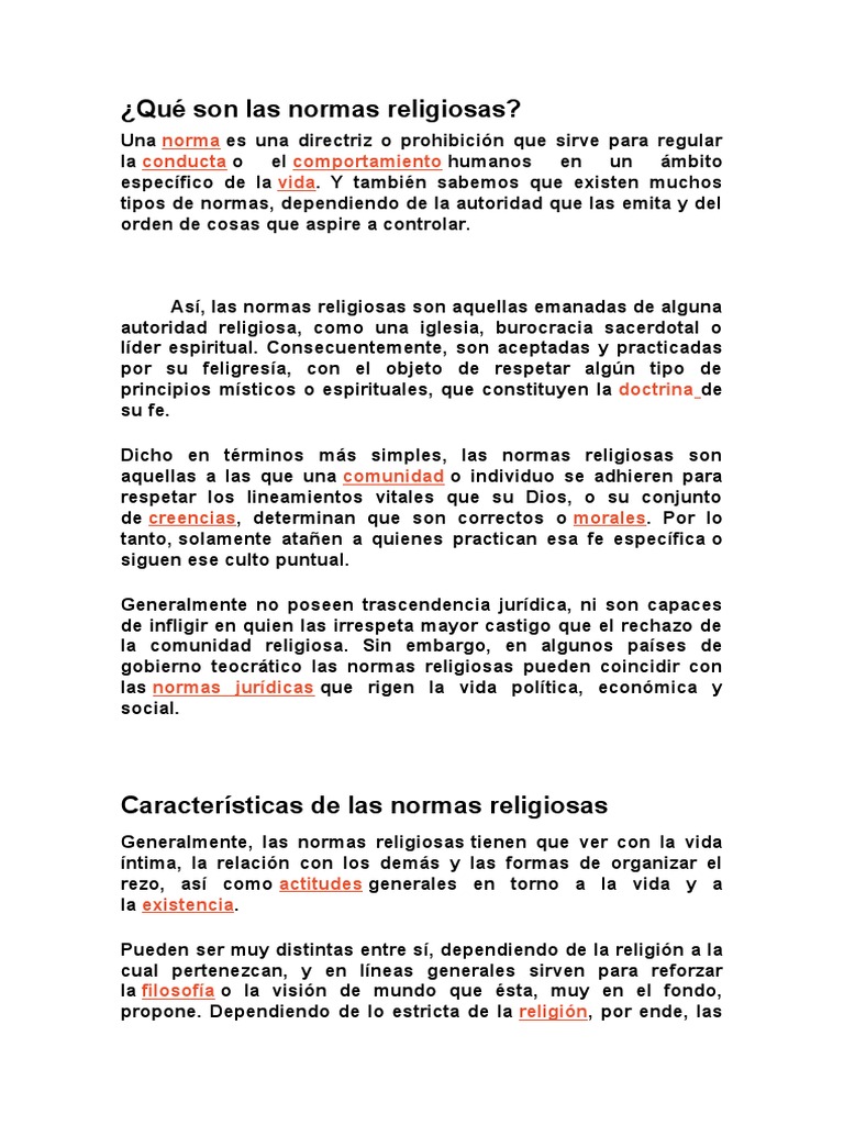 Qué Son Las Normas Religiosas | PDF