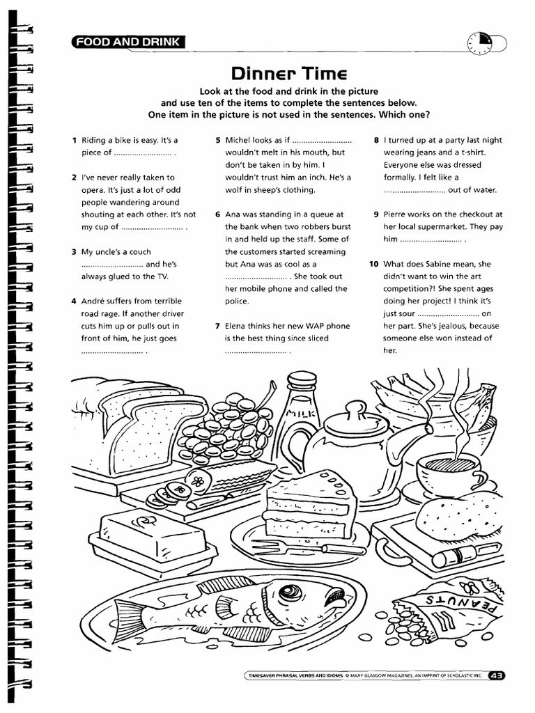 Dinner Time - Verbs - and - Idioms | PDF