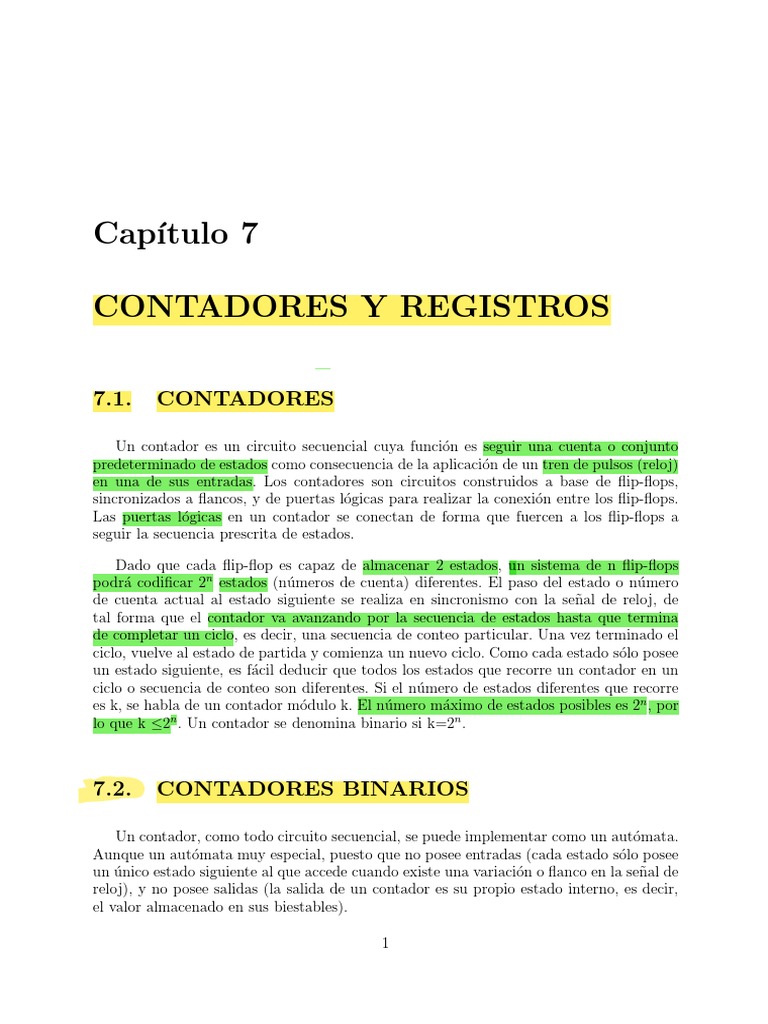 Cap Itulo 7 Contadores Y Registros | PDF
