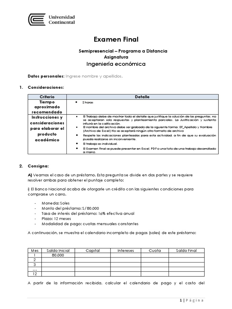 Examen Final - INGECO | PDF