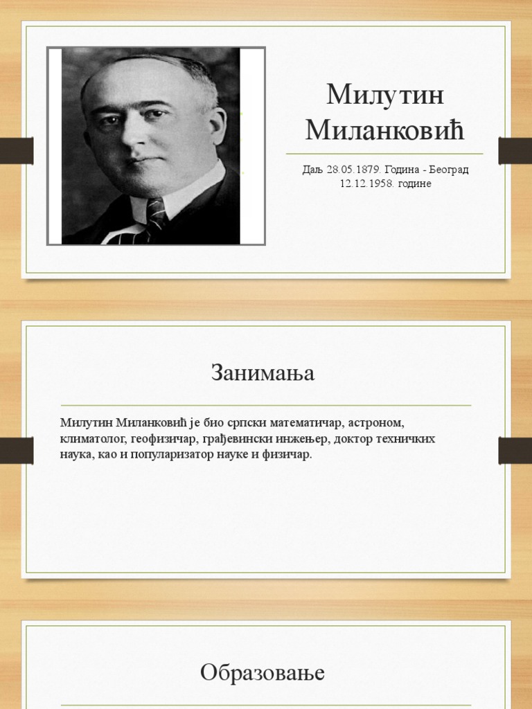 Milutin Milankovic Valjda Ne Znam | PDF