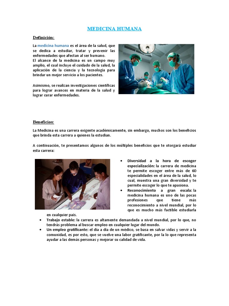 Medicina Humana | PDF | Medicina | Médico