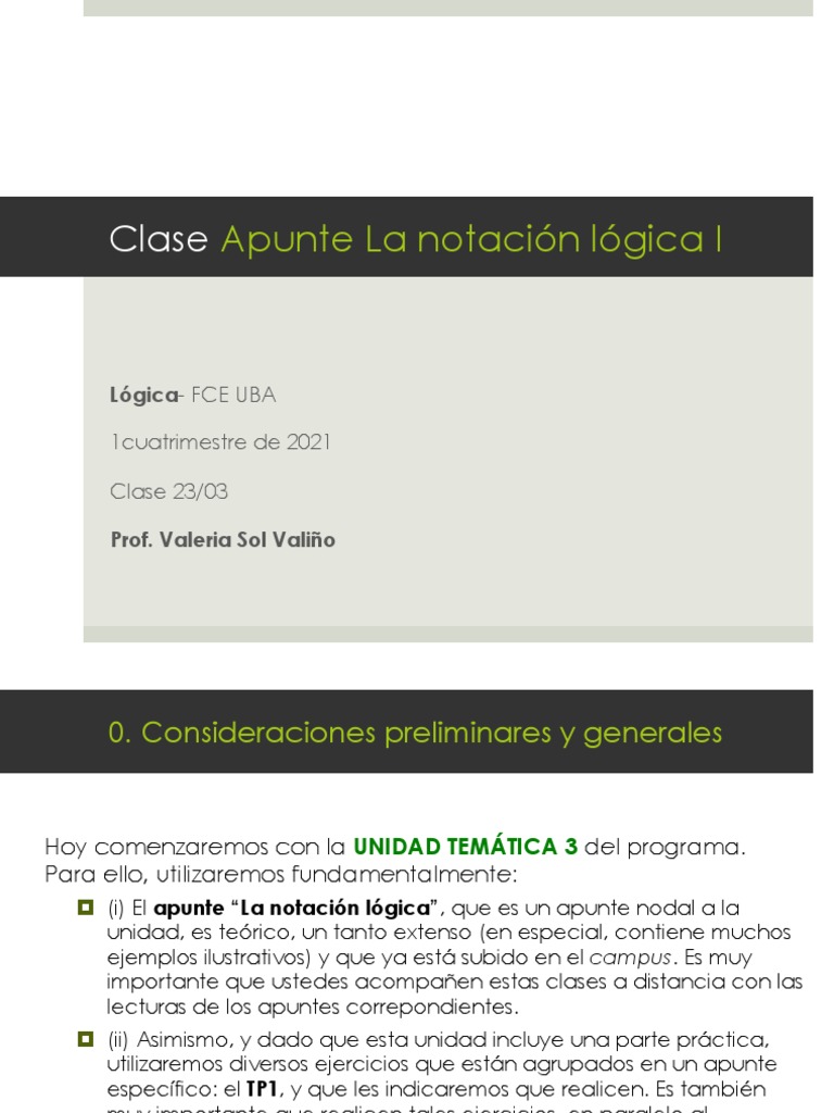 Lógica I - La notación lógica | PDF | Sintaxis (Lógica) | Lingüística