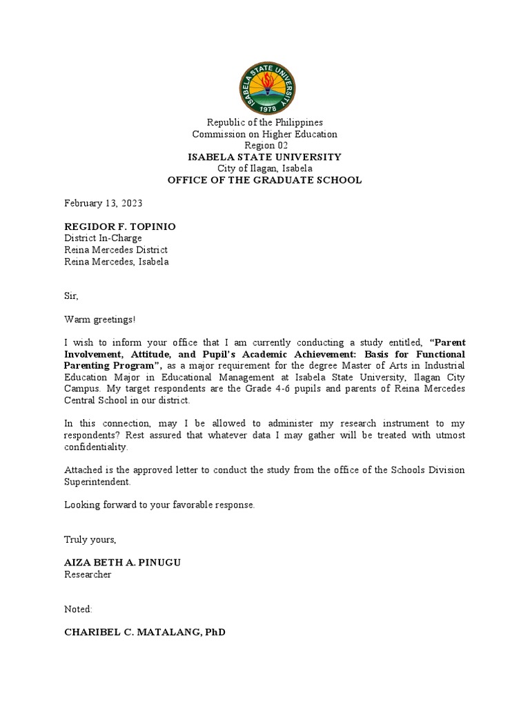 Letter To The District Supervisor | PDF