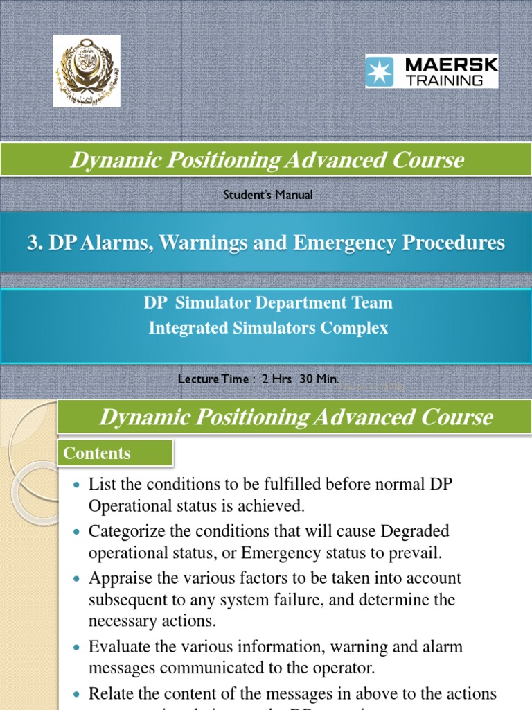 3.DP ALARMS, WARNINGS AND EMERGENCY PROCEDURES | PDF