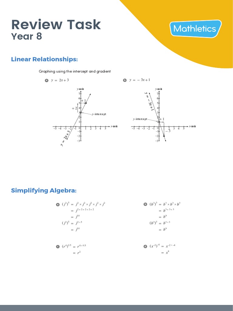Review Task: Year 8 | PDF | Mathematics