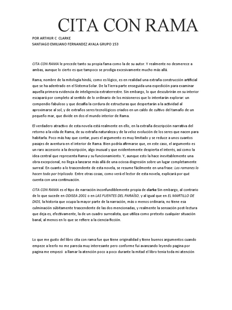 Cita Con Rama | PDF | Ciencia ficción | Novelas