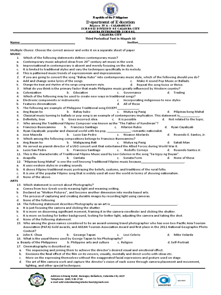 3rd Quater Periodical Exam | PDF