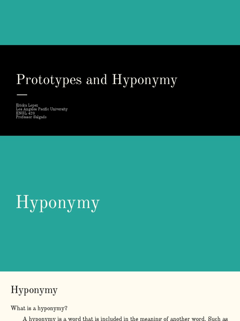 Hyponymy and Prototypes | PDF | Philosophy