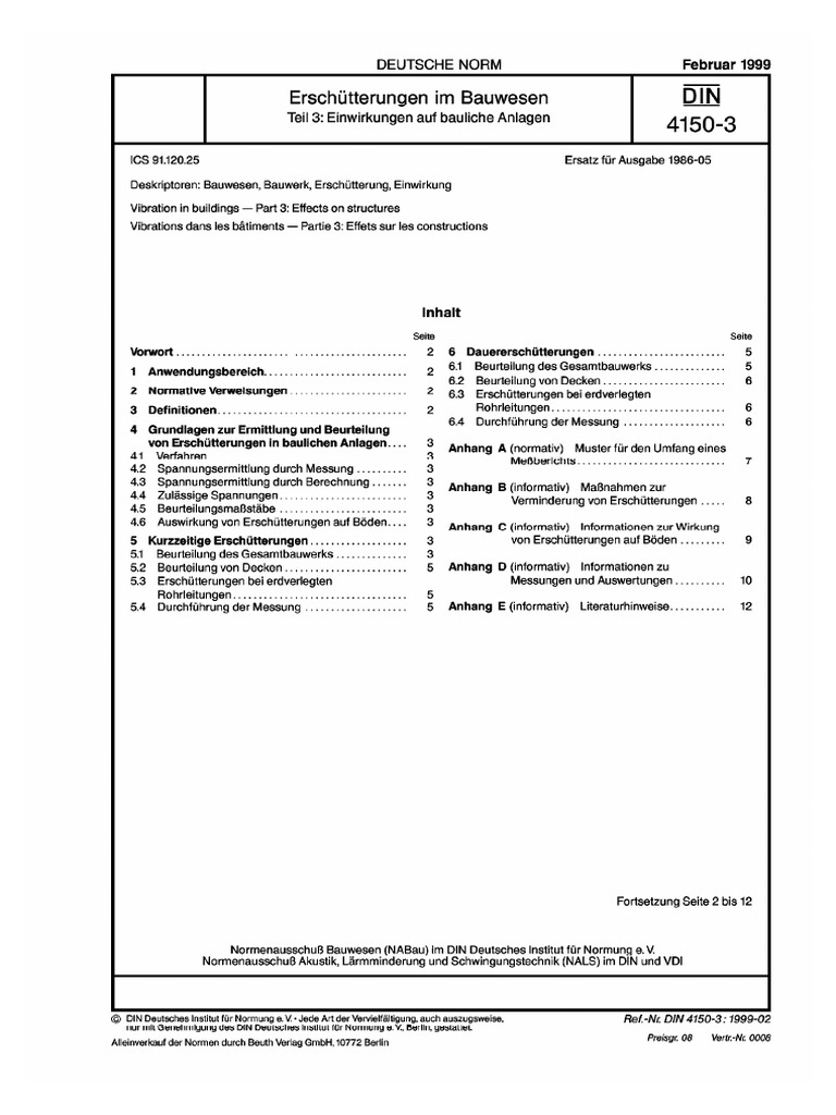 DIN 4150-3 Norm | PDF