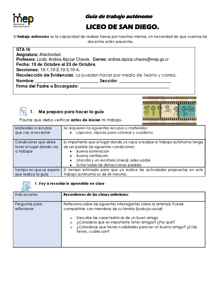 Guía 16 Afectividad y Sexualidad Andrea Alpízar Décimos | PDF