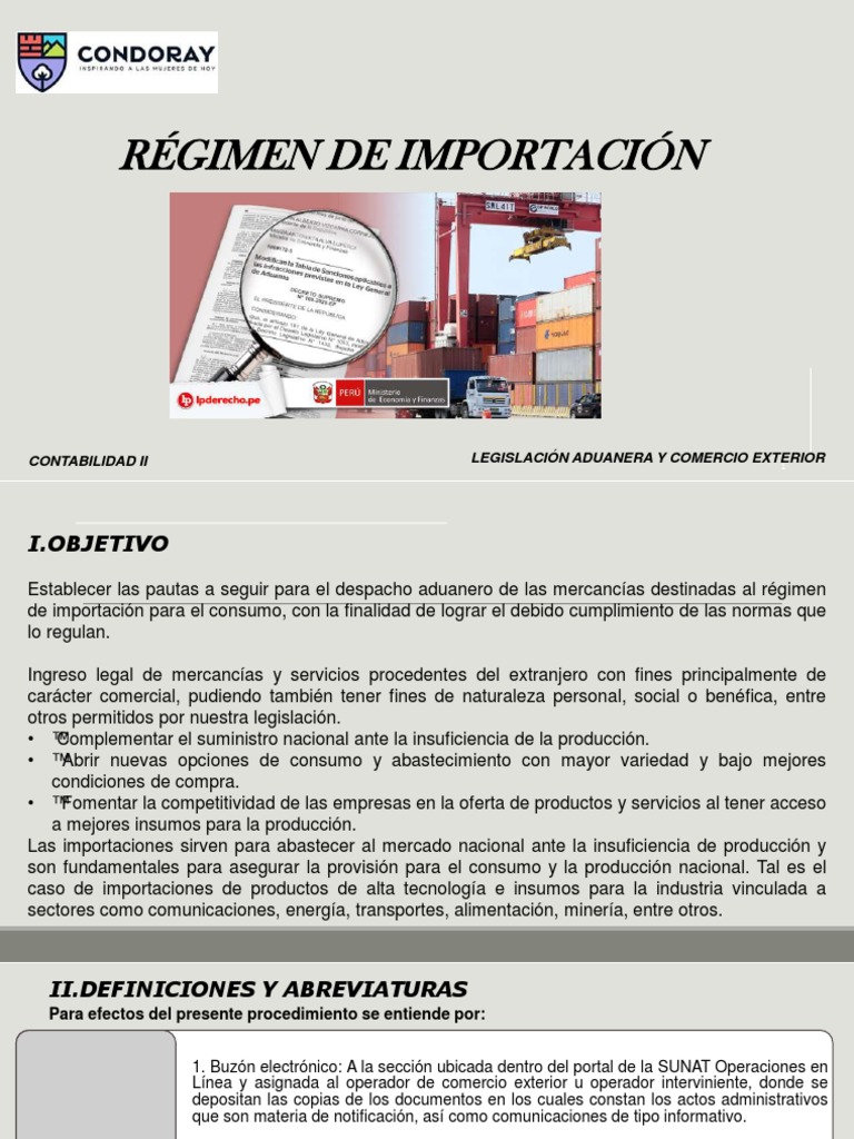 Regimen de Importacion - Perú | PDF | aduana | Mercado (economía)