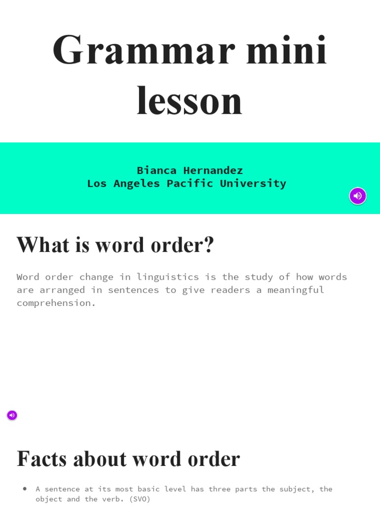 Grammar Mini Lesson | PDF