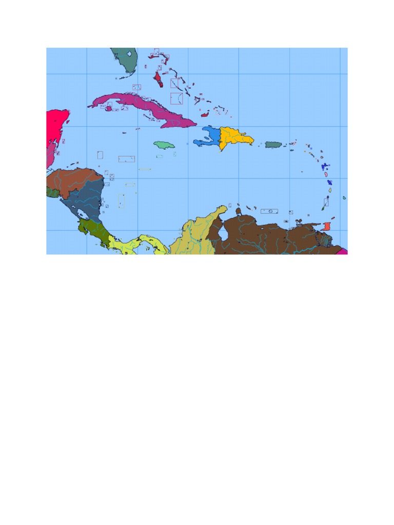 Labeled map of the caribbean