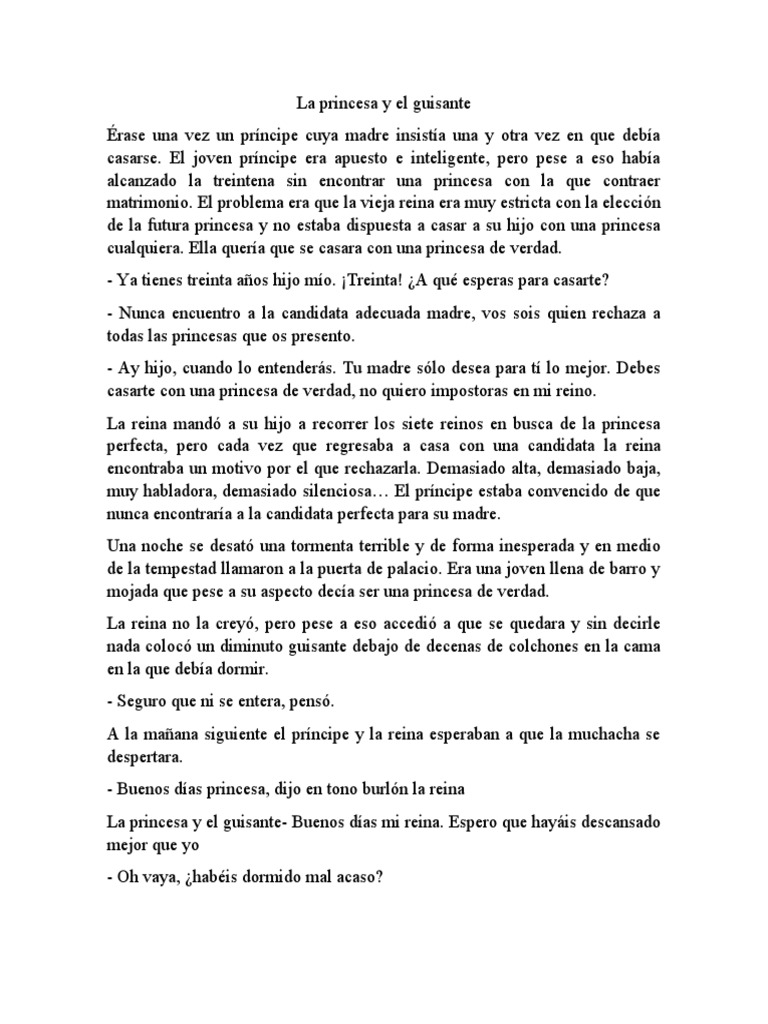 La Princesa y El Guisante | PDF
