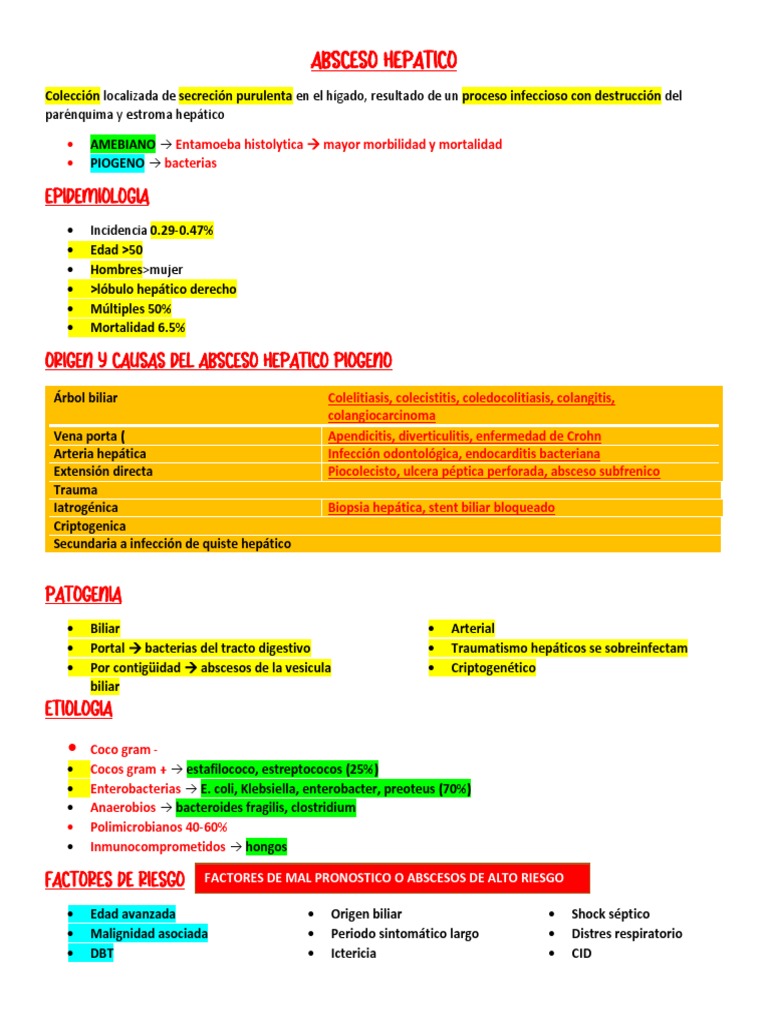 Absceso Hepatico | PDF | Medicina | Epidemiología