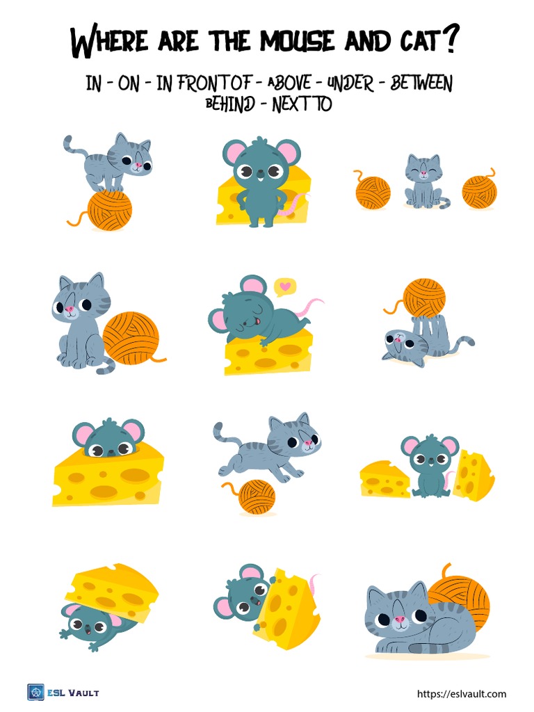 Prepositions of Place Worksheet Cat and Mouse | PDF