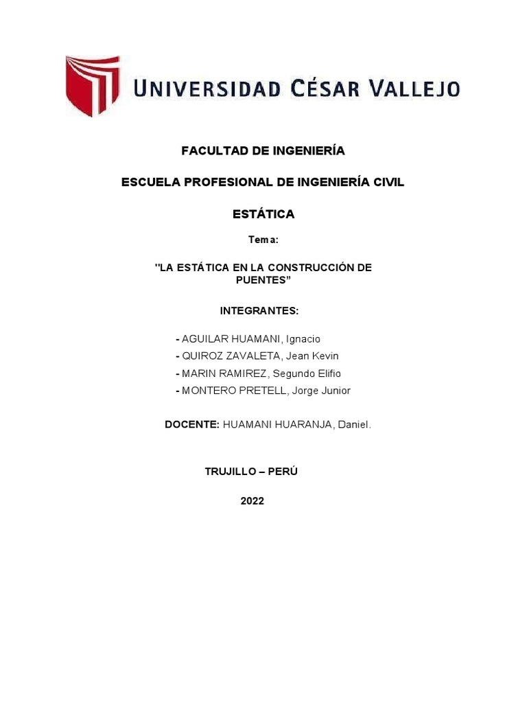 Informe de Estatica | PDF