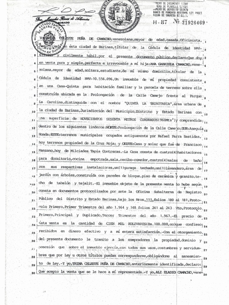 DOCUMENTOS CASA BARINAS 1 | PDF