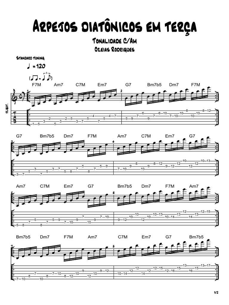 Arpeggio Patterns in Thirds in the Keys of C Minor and A Minor | PDF
