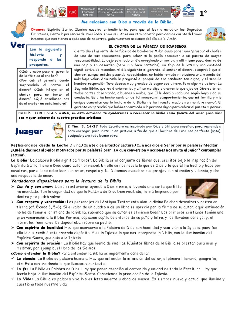 Actividad 03 - En La Biblia Me Comunico Con Dios | PDF | Biblia | Nuevo ...