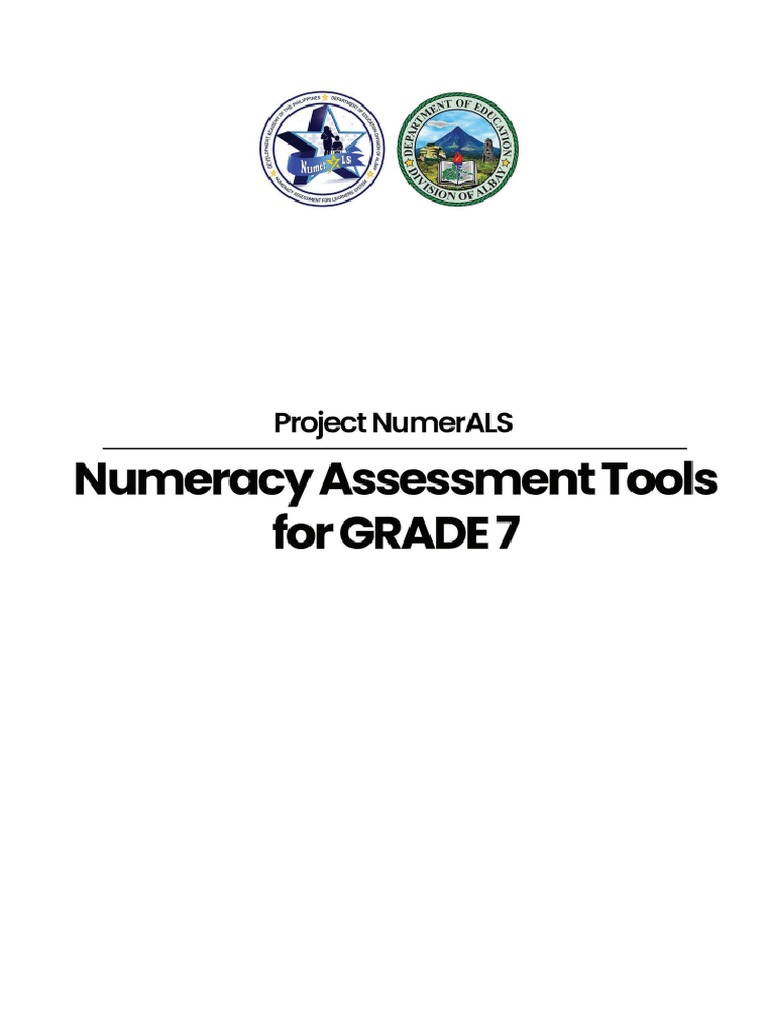 Grade 7 Numeracy Tool (PreTest) | PDF