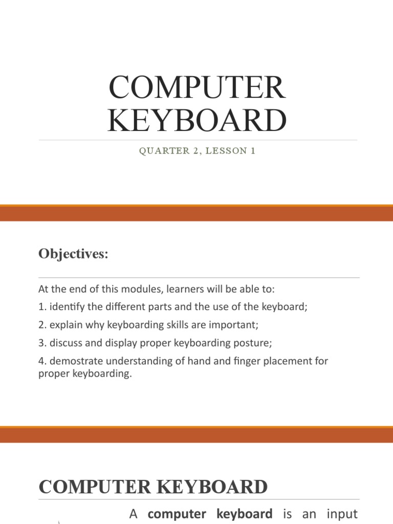 Computer Keyboard: Quarter 2, Lesson 1 | PDF | Computer Keyboard | Keyboard Shortcut
