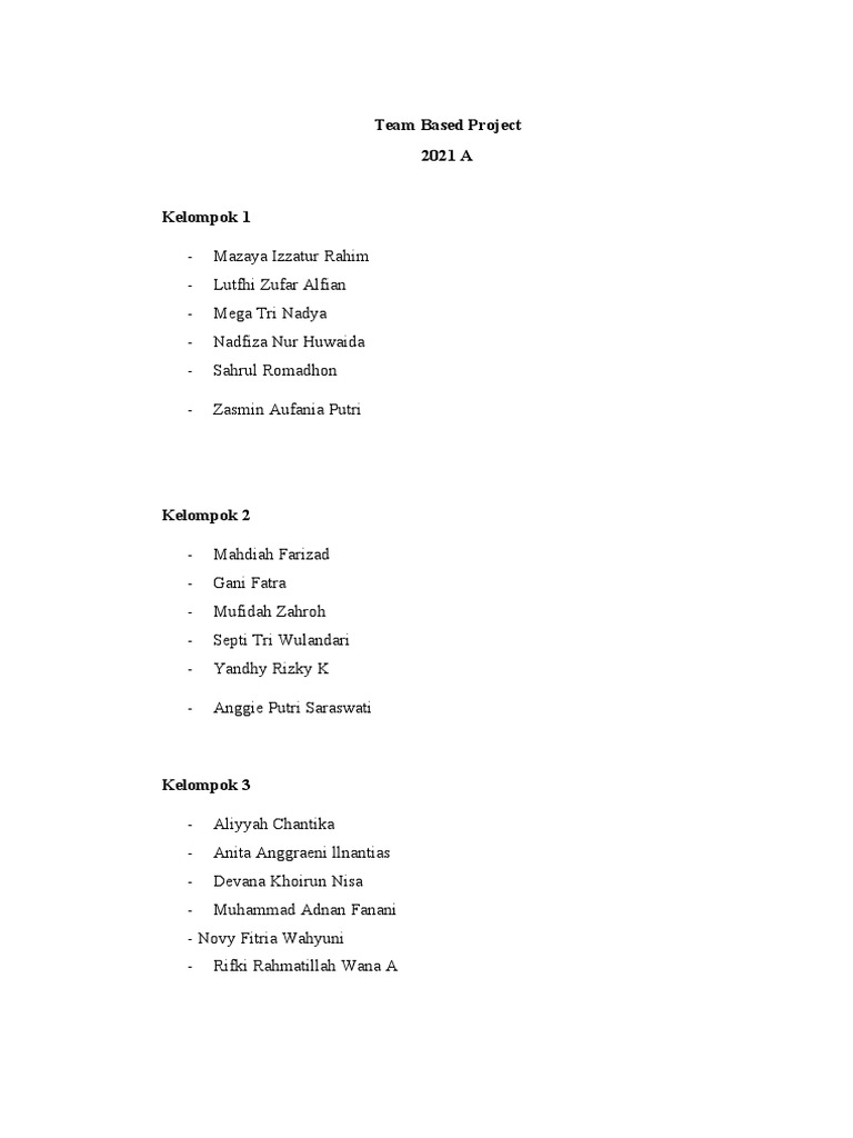 Team Based Project - 2021A | PDF