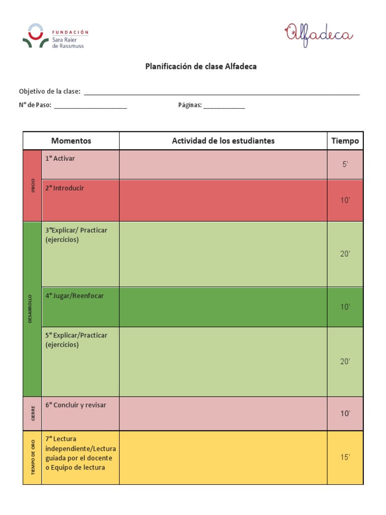 Planificación Alfadeca (Docente) - 2023 | PDF | Aprendizaje | Cognición